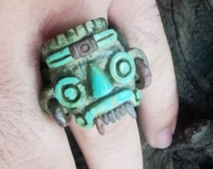 Tlaloc Aztec God of Rain Ring model 2 - Etsy