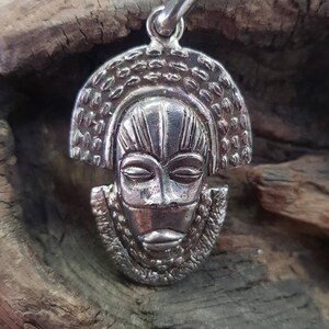 African Mask Pendant in Silver .925 - Etsy