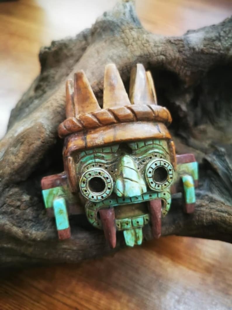 Aztec Tlaloc Mask Face Carving | Etsy