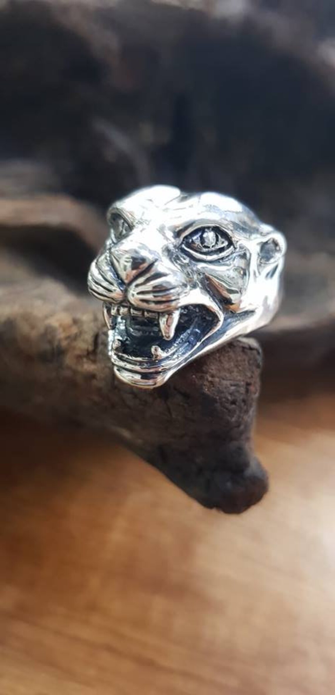 Panther ring silver .925 any size | Etsy