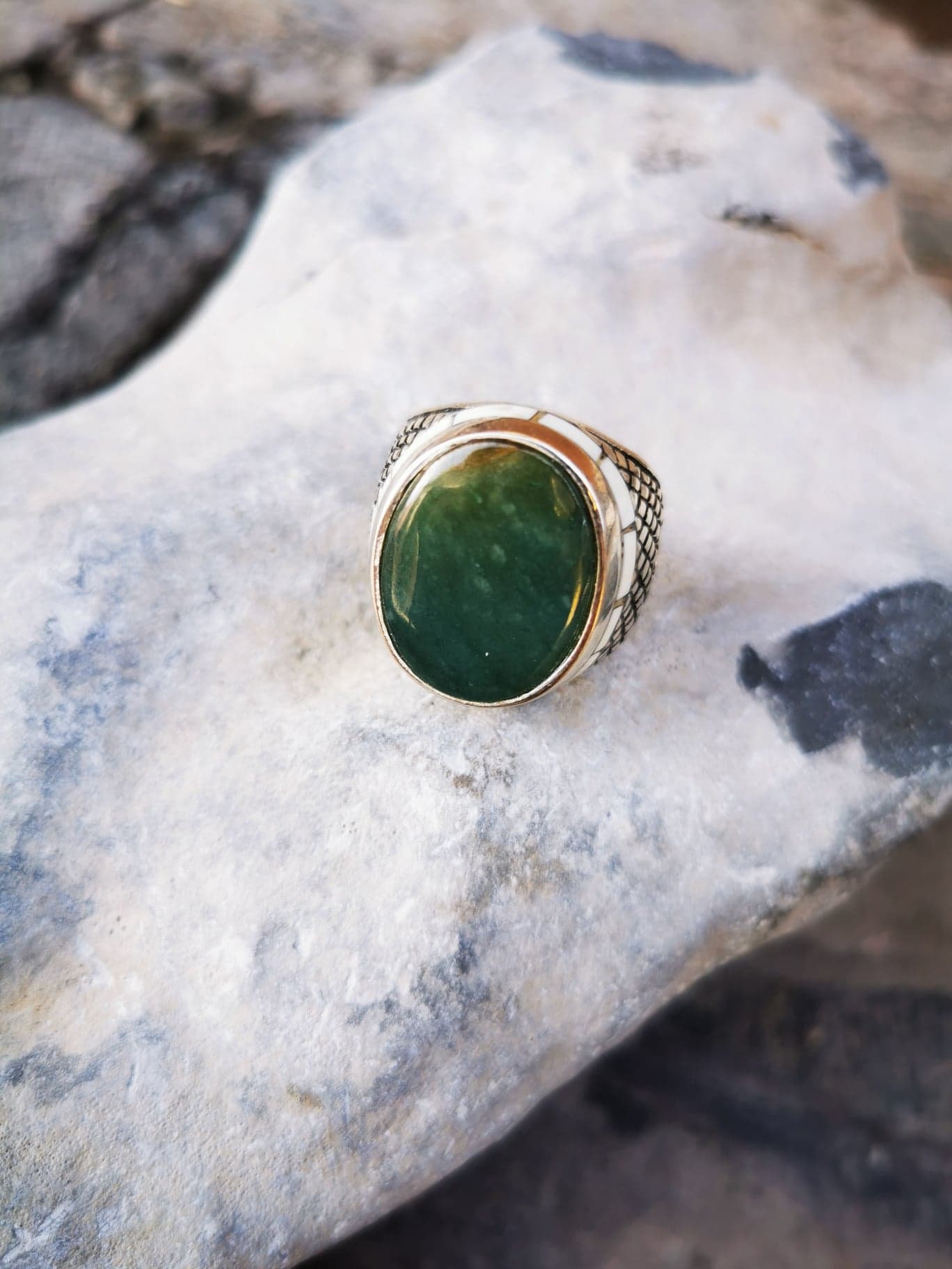 Guatemala blue jade ring in silver .925 size 11 | Etsy