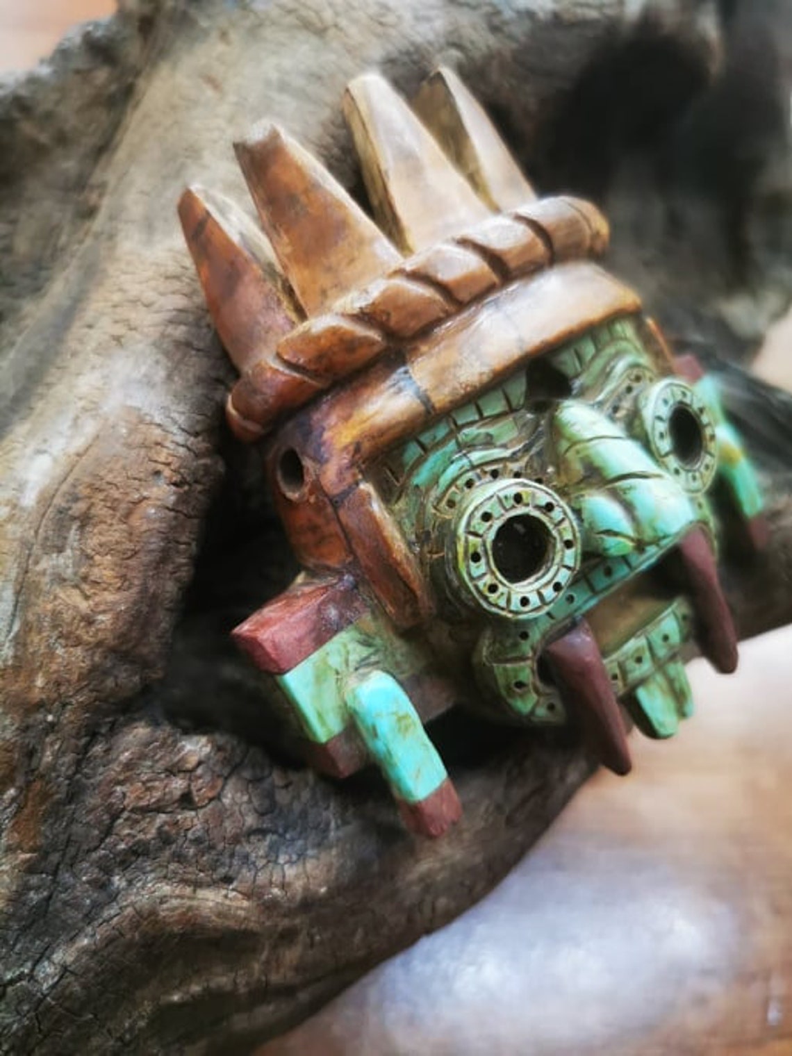 Aztec Tlaloc Mask Face Carving - Etsy