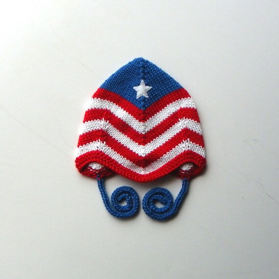 American baby hat USA flag hat merino wool baby hat Made to | Etsy