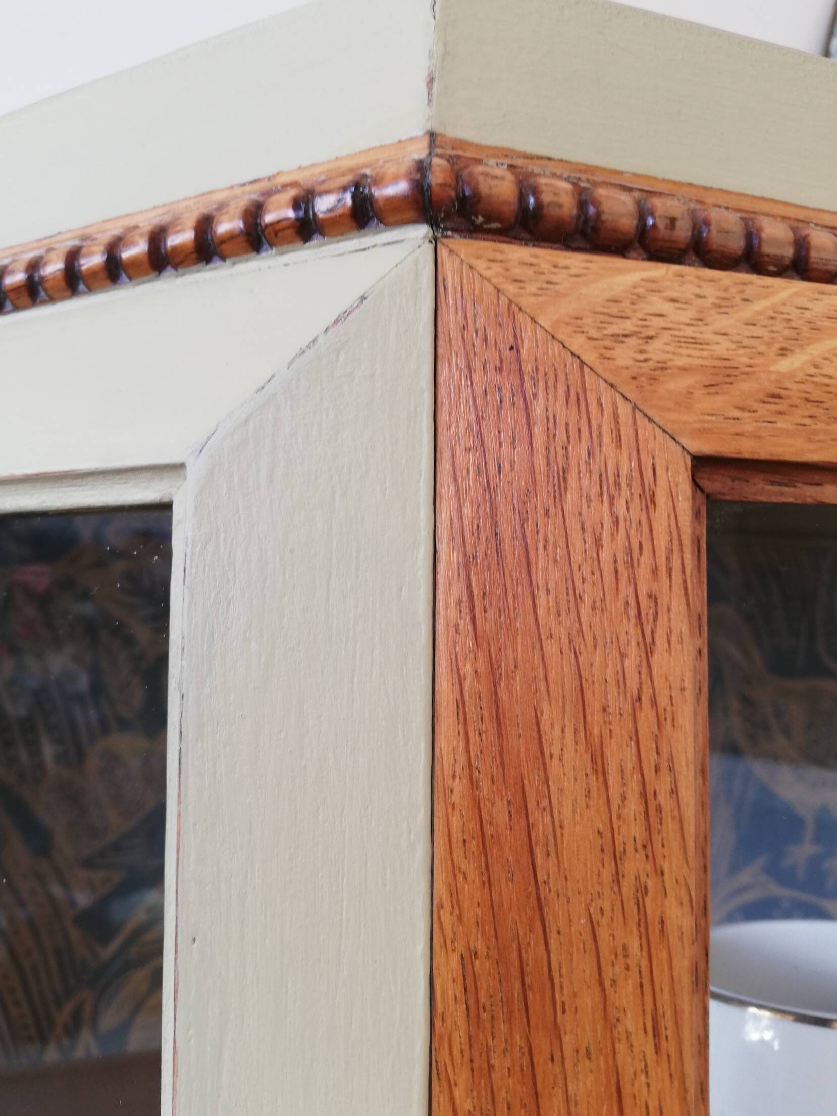 Large Restyled Oak Bow Fronted Vintage Display Cabinet St Judes ...