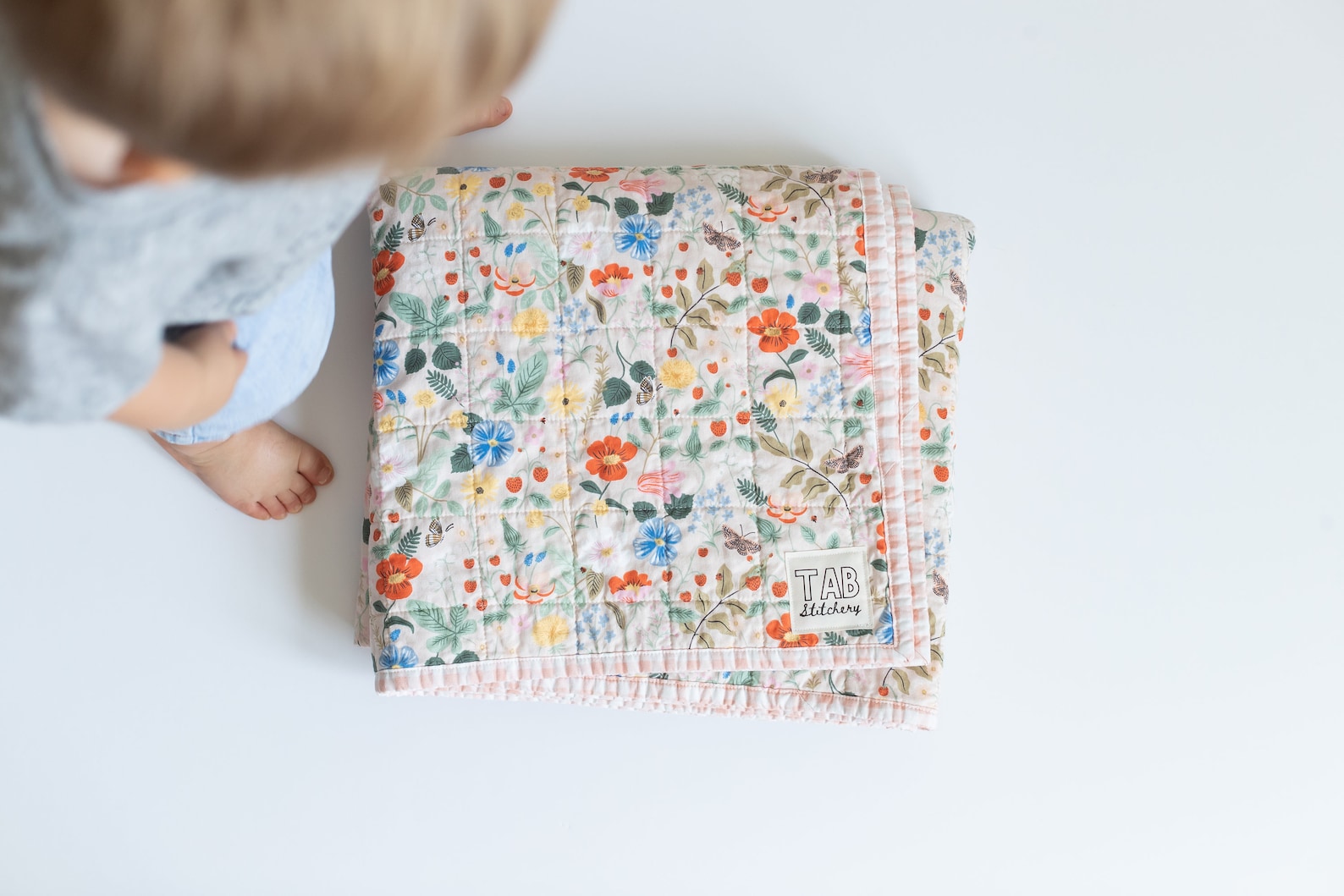 Modern Heirloom Baby Quilt, Baby Shower Gift for Girl, Rifle Paper Co ...