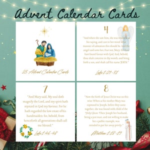 Print-at-home Advent Calendar Cards, Digital File for Printable ...