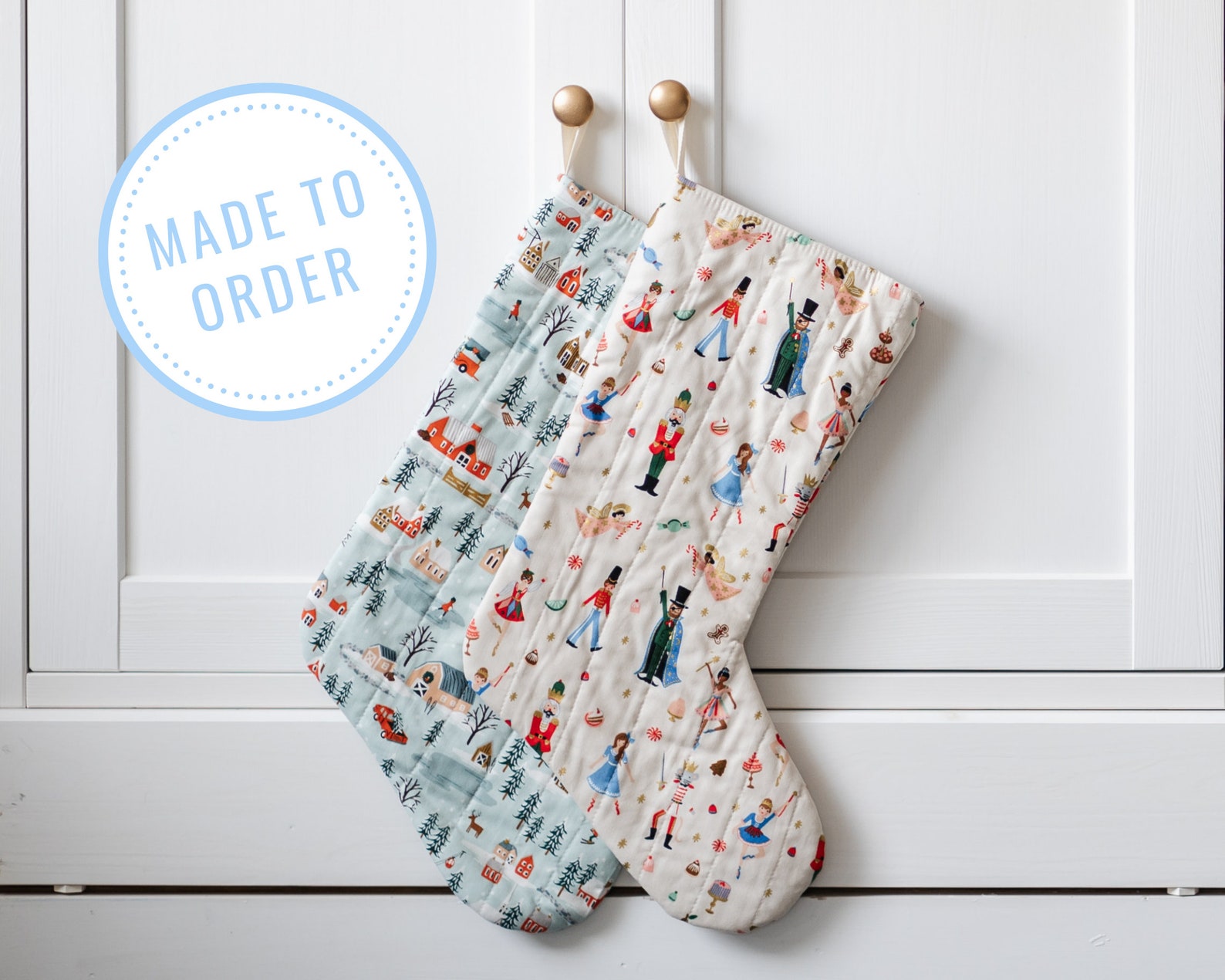 Rifle Paper Co Stockings, Minimalist Quilted Stockings, Nutcracker ...