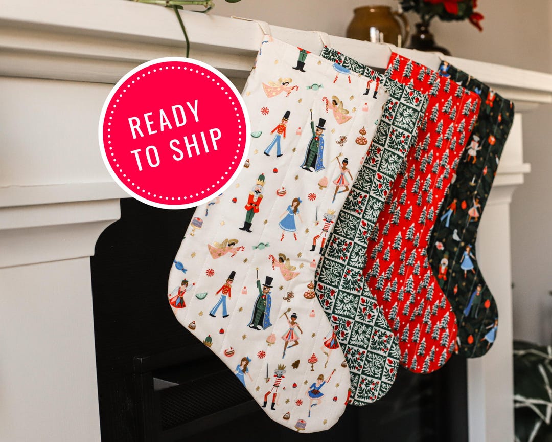 Rifle Paper Co Christmas Stockings, Quilted Stockings, Christmas Gift ...