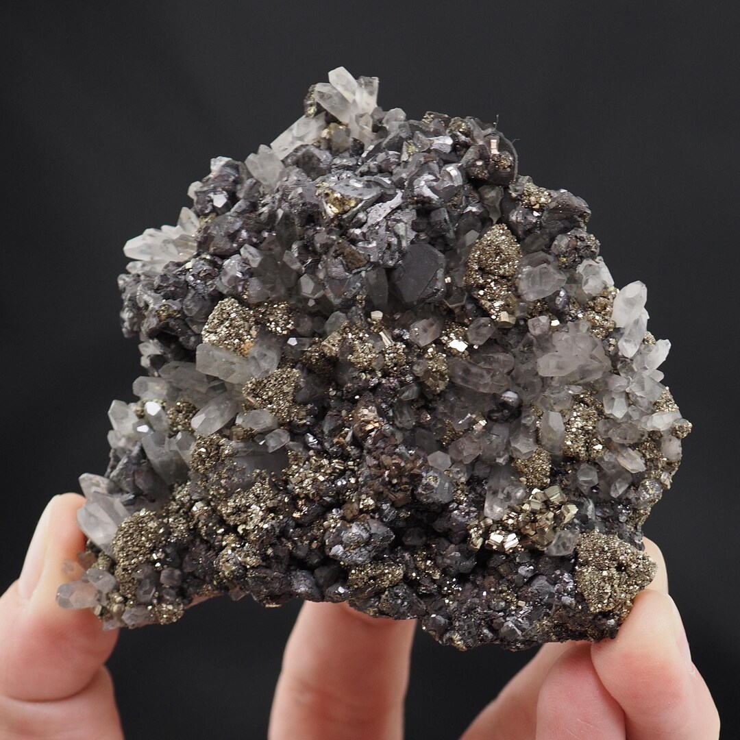 Quartz and Sphalerite Crystal Mineral Specimen From Huaron Mine, Pasco ...