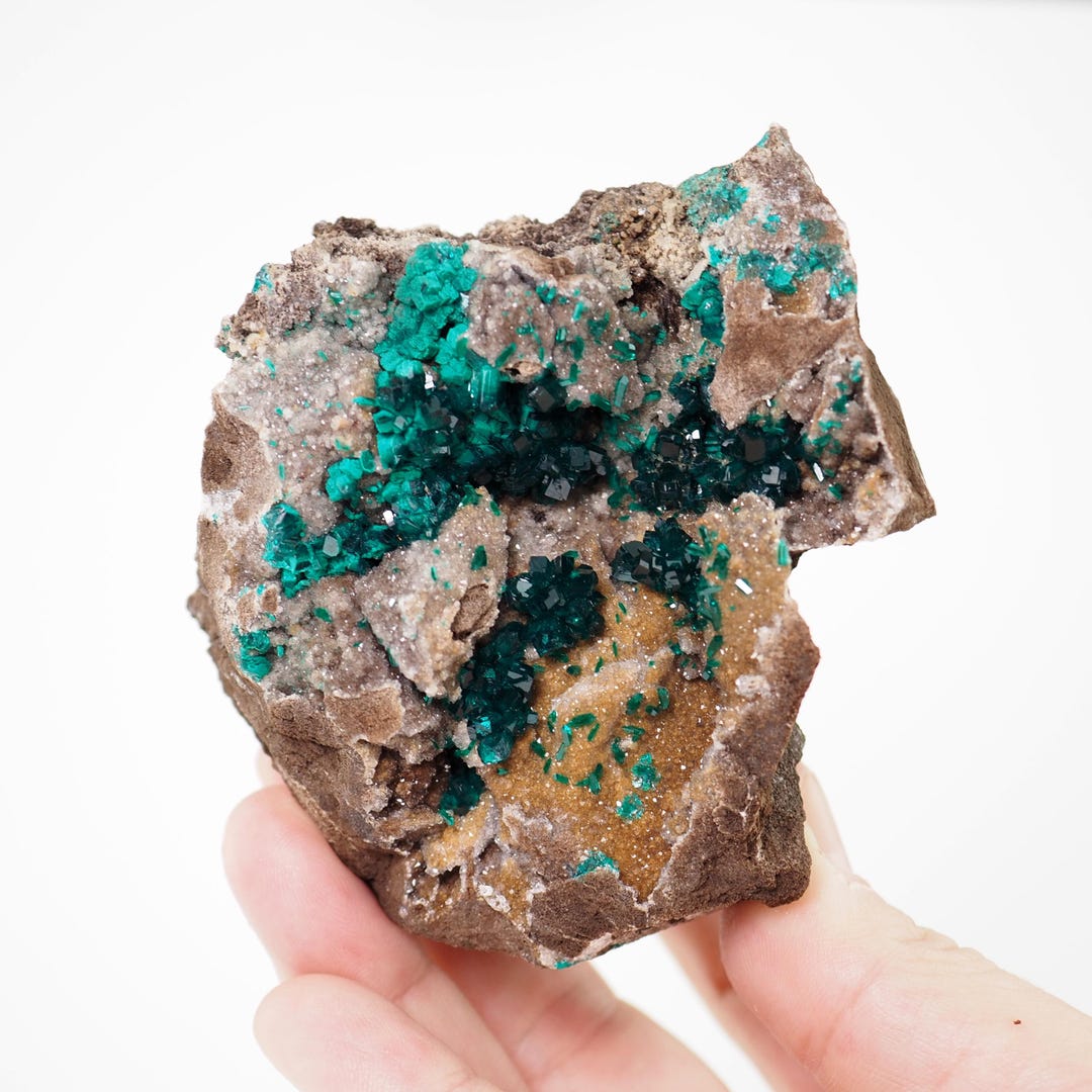 Dioptase Crystals Mineral Specimen Geode Natural Stone - Etsy