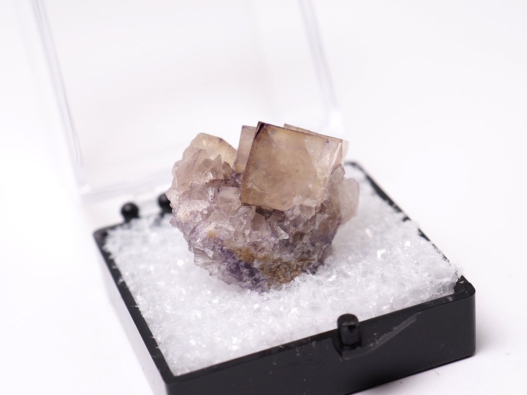 Fluorite Crystal Stone Perky Box Thumbnail Mineral Specimen From Quebec ...