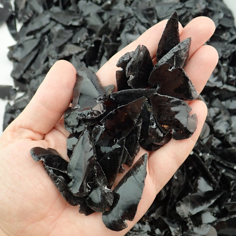 Obsidian Arrowhead From Mexico Appx 35-45mm Black Natural | Etsy