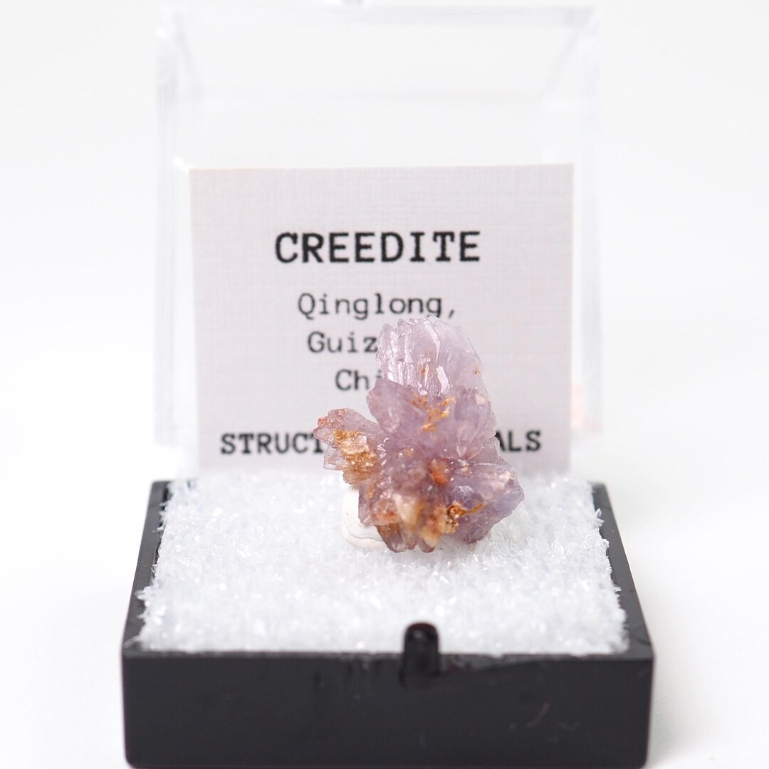 Purple Creedite Crystal China Perky Box Thumbnail Mineral Specimen - Etsy