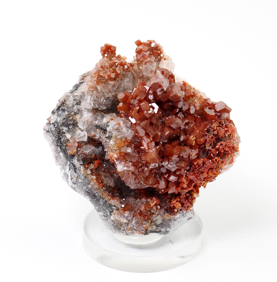 Vanadinite and Calcite Crystals Matrix Natural Mineral Specimen From ...