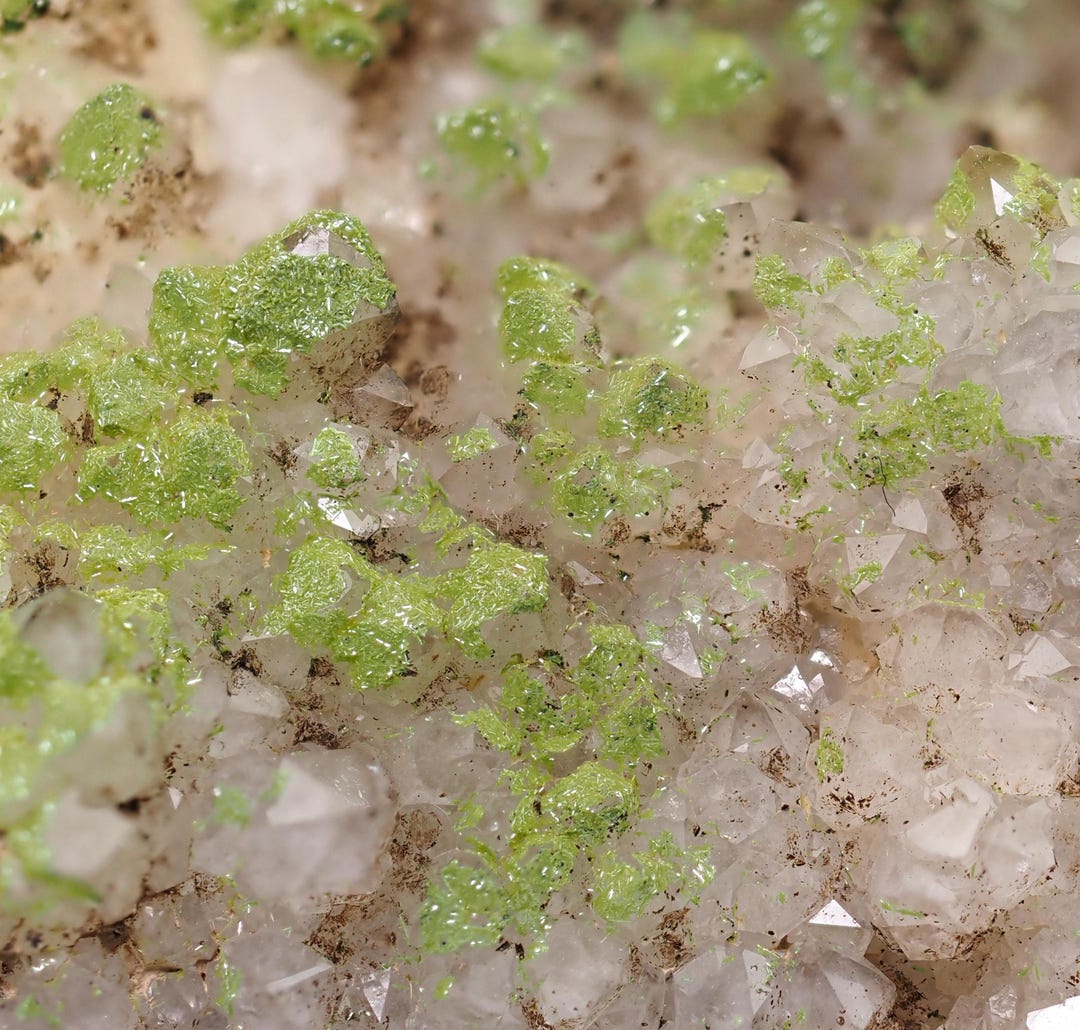 Pyromorphite on Quartz Crystals Mineral Specimen From Cystanog Mine ...
