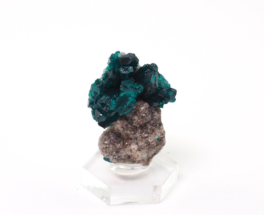 Dioptase Crystals on Matrix Natural Stone Raw Gem Mineral Specimen From ...