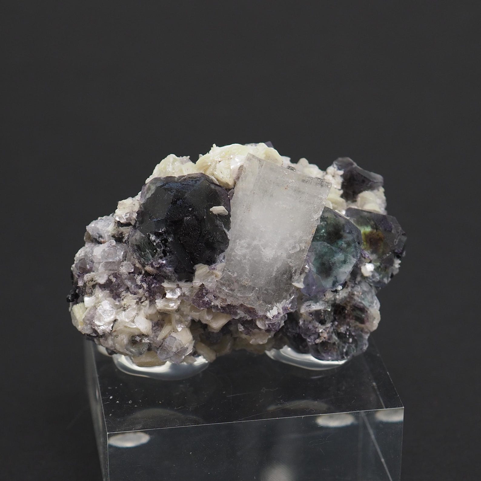 Goshenite Crystal With Muscovite and Fluorite From Erongo, Namibia 32mm ...