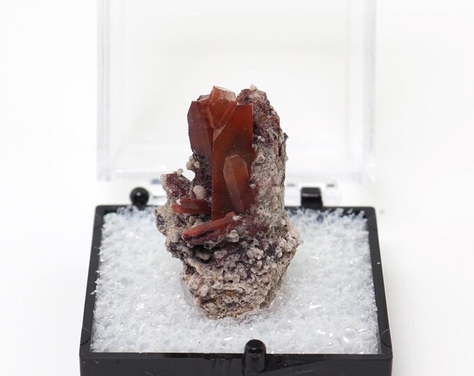 Topaz Crystal Red From Thomas Range, Utah, USA Perky Box Natural Raw ...