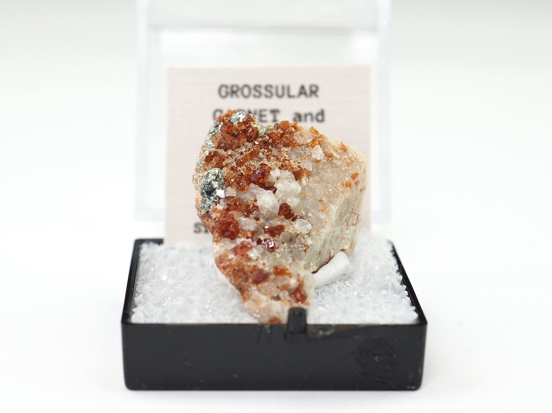 Grossular Garnet Crystals With Diopside Thumbnail Specimen From Ala ...
