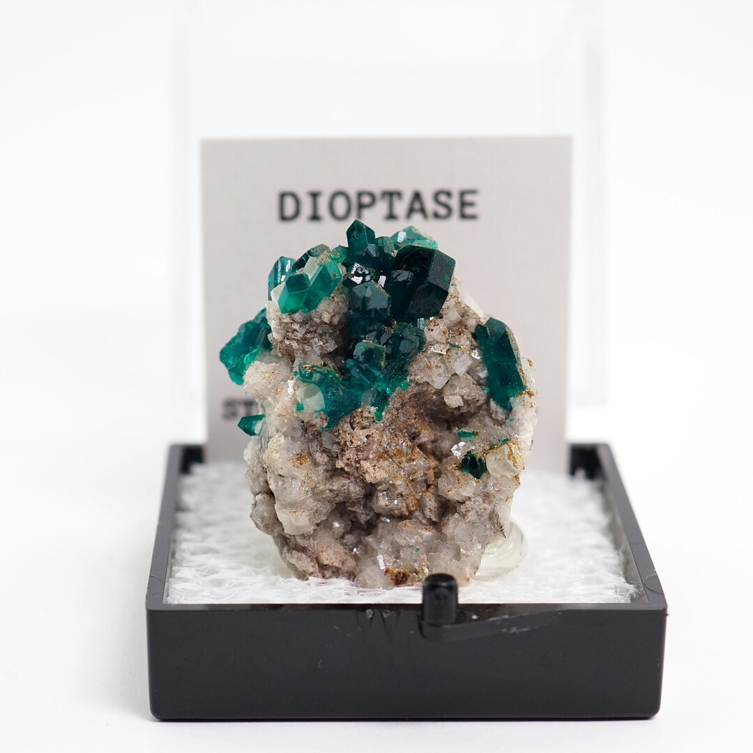 Dioptase Crystal Mineral Specimen Thumbnail Box - Etsy