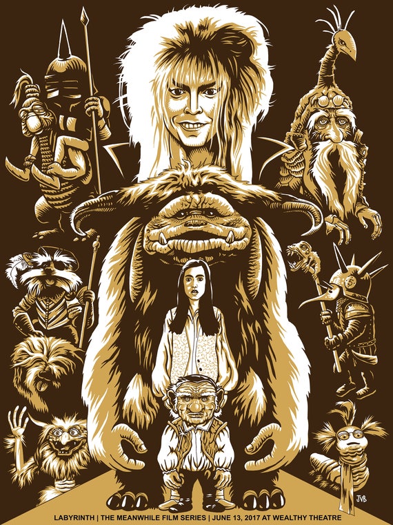 Labyrinth Screen Printed Poster 18x24 David Bowie Jim Henson | Etsy