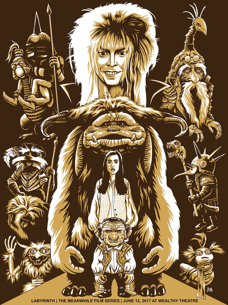 Labyrinth Screen Printed Poster 18x24 David Bowie Jim Henson | Etsy