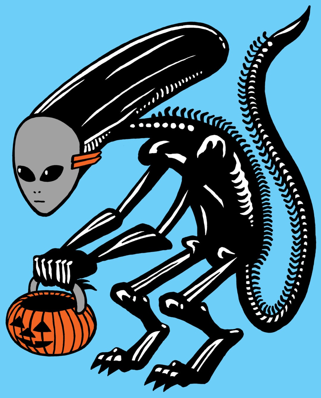 Trick or Treat Alien Screen Printed Poster - Etsy