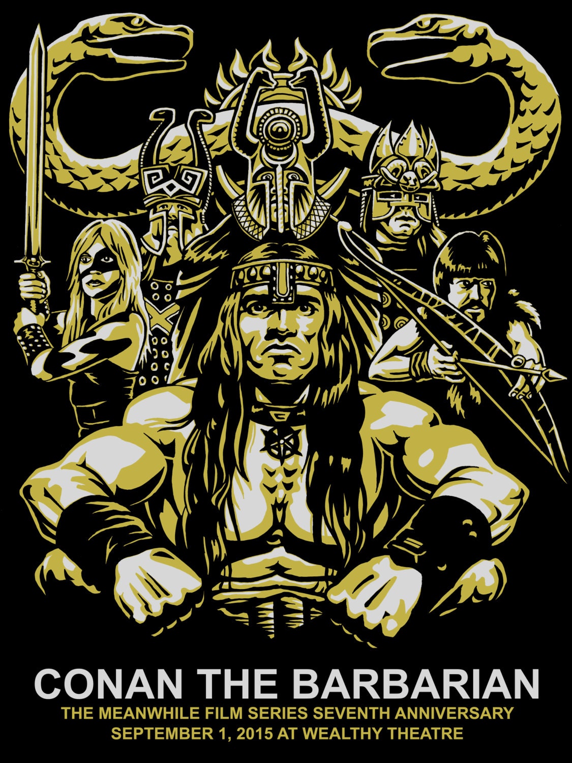 Conan the Barbarian Screen Printed Poster 18x24 Arnold Schwarzenegger ...