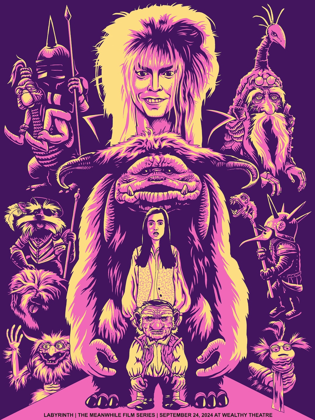 Labyrinth Screen Printed Poster 18x24 David Bowie Jim Henson - Etsy