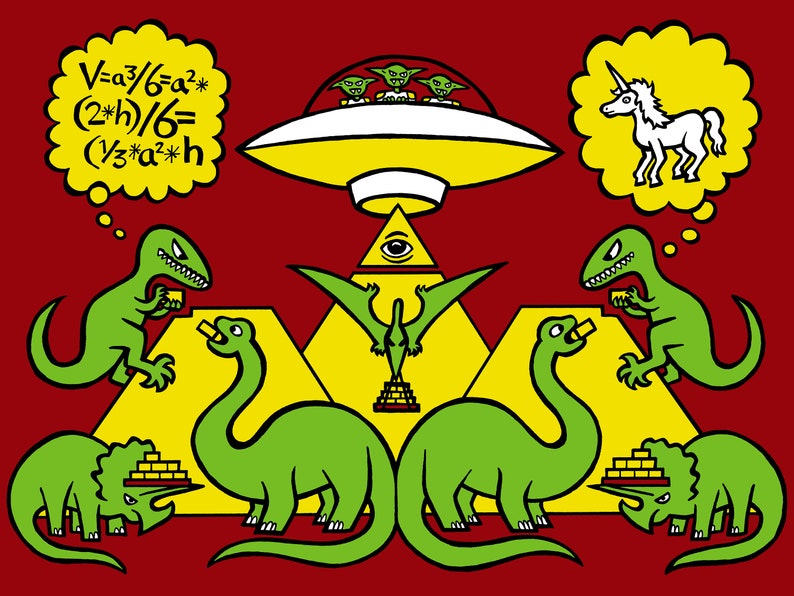 Dinosaurs Building Pyramids Screen Printed Poster 18x24 - Etsy
