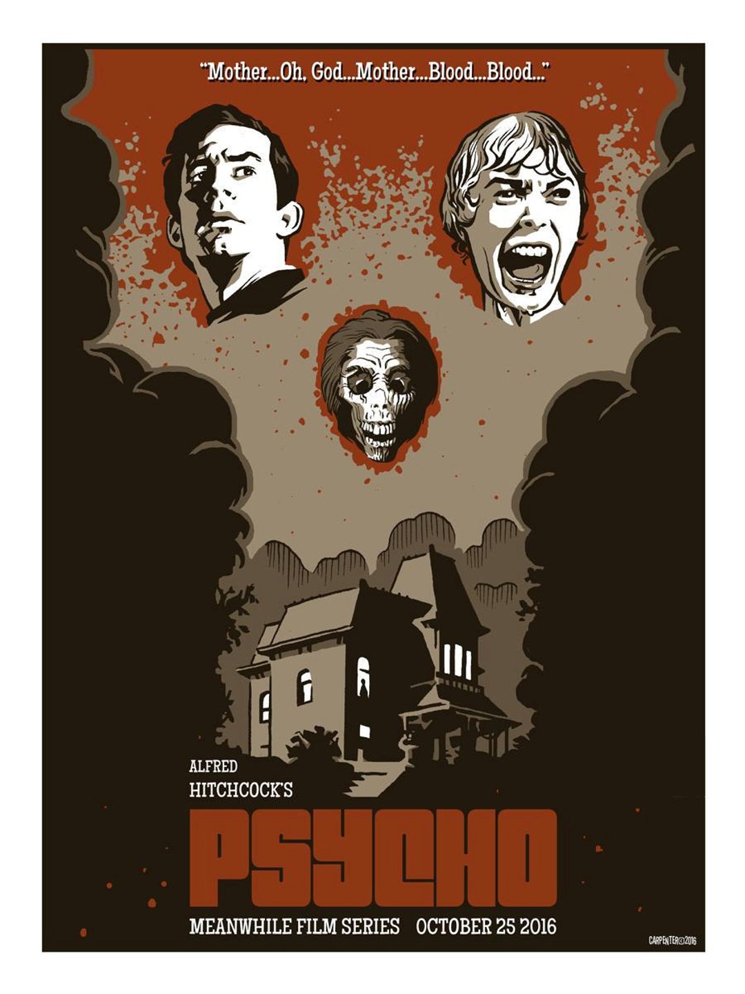 PSYCHO Screen Printed Poster - Etsy