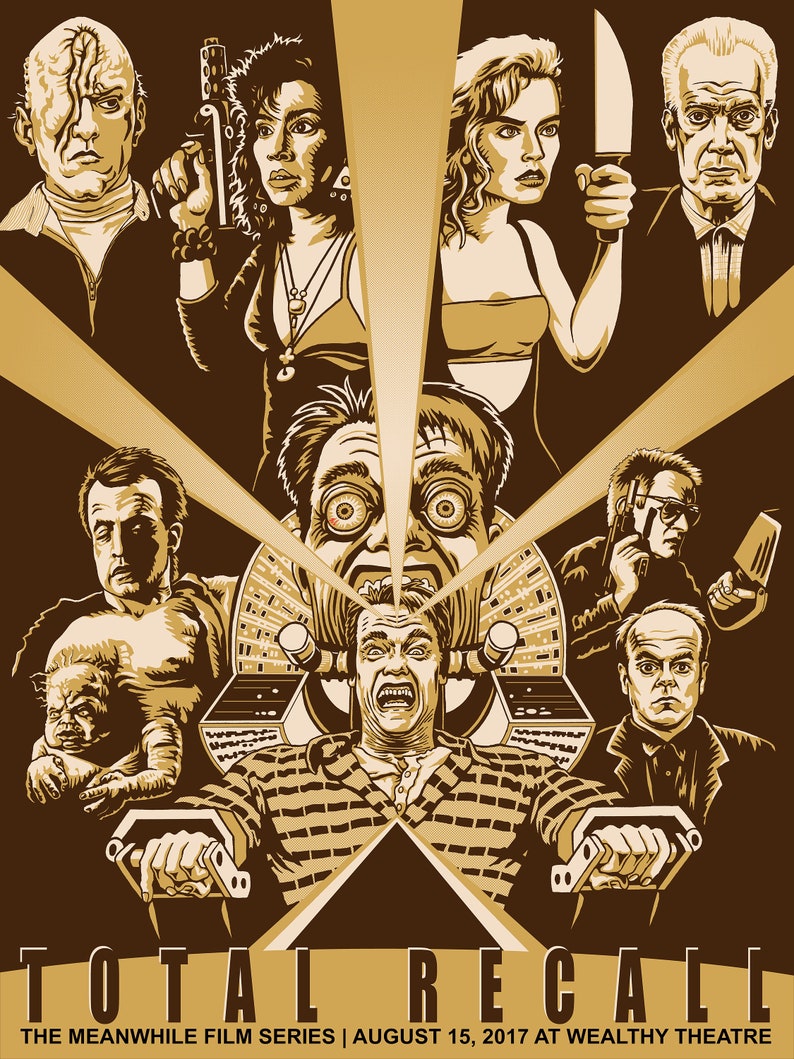 Total Recall Screen Printed Poster 18x24 Arnold Schwarzenegger - Etsy