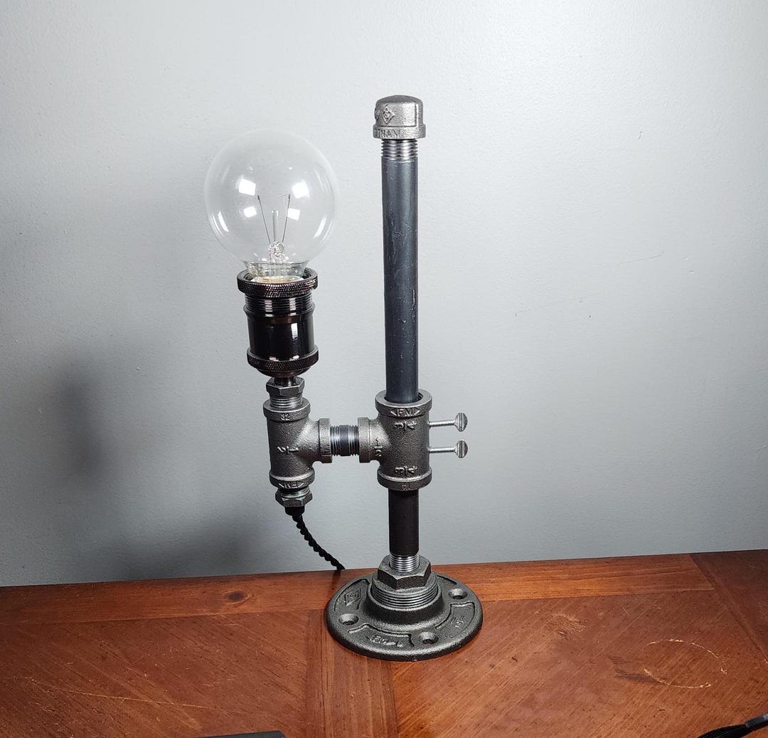 Industrial Pipe Lamp – Sturdy Steampunk Desk Light With Customizable ...