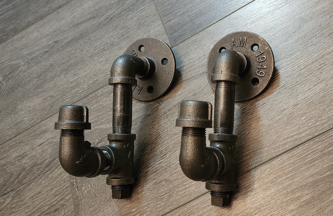 Coat Hook | Industrial Pipe Wall Hook | Clothes Rack | Metal Clothing Hook | Laundry Room Hanger ...