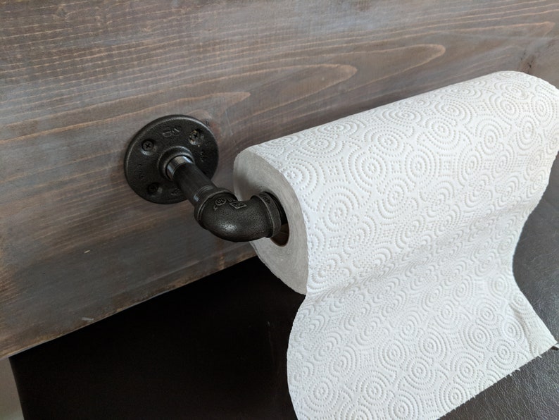 Industrial Rustic Paper Towel Holder Kitchen Storage Etsy