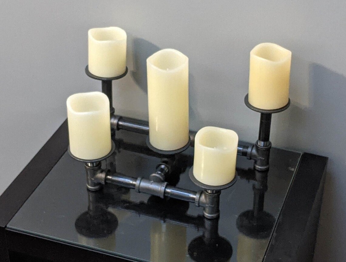 Industrial Pipe Candle Holders Steampunk Industrial Modern | Etsy