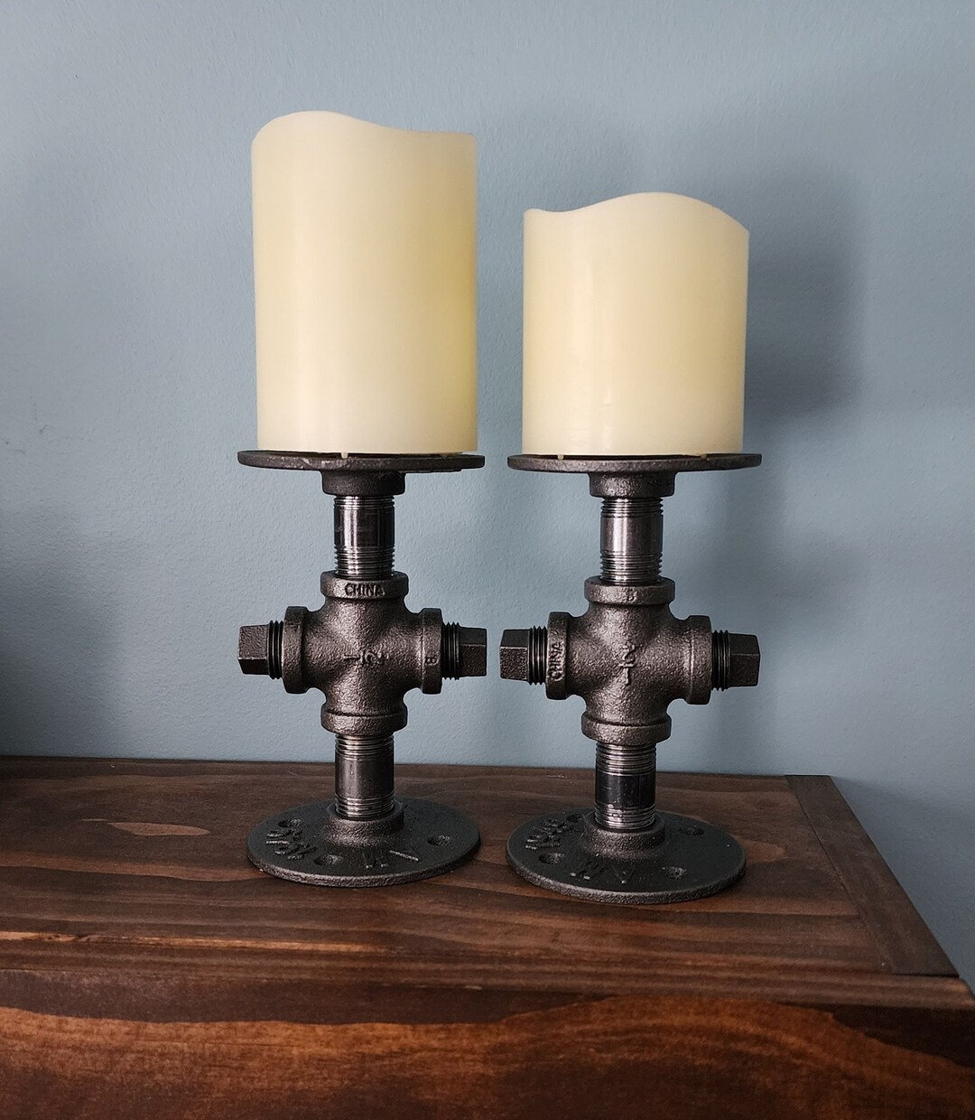 Industrial Pipe Candle Holders | Steampunk Industrial Modern | Rustic ...