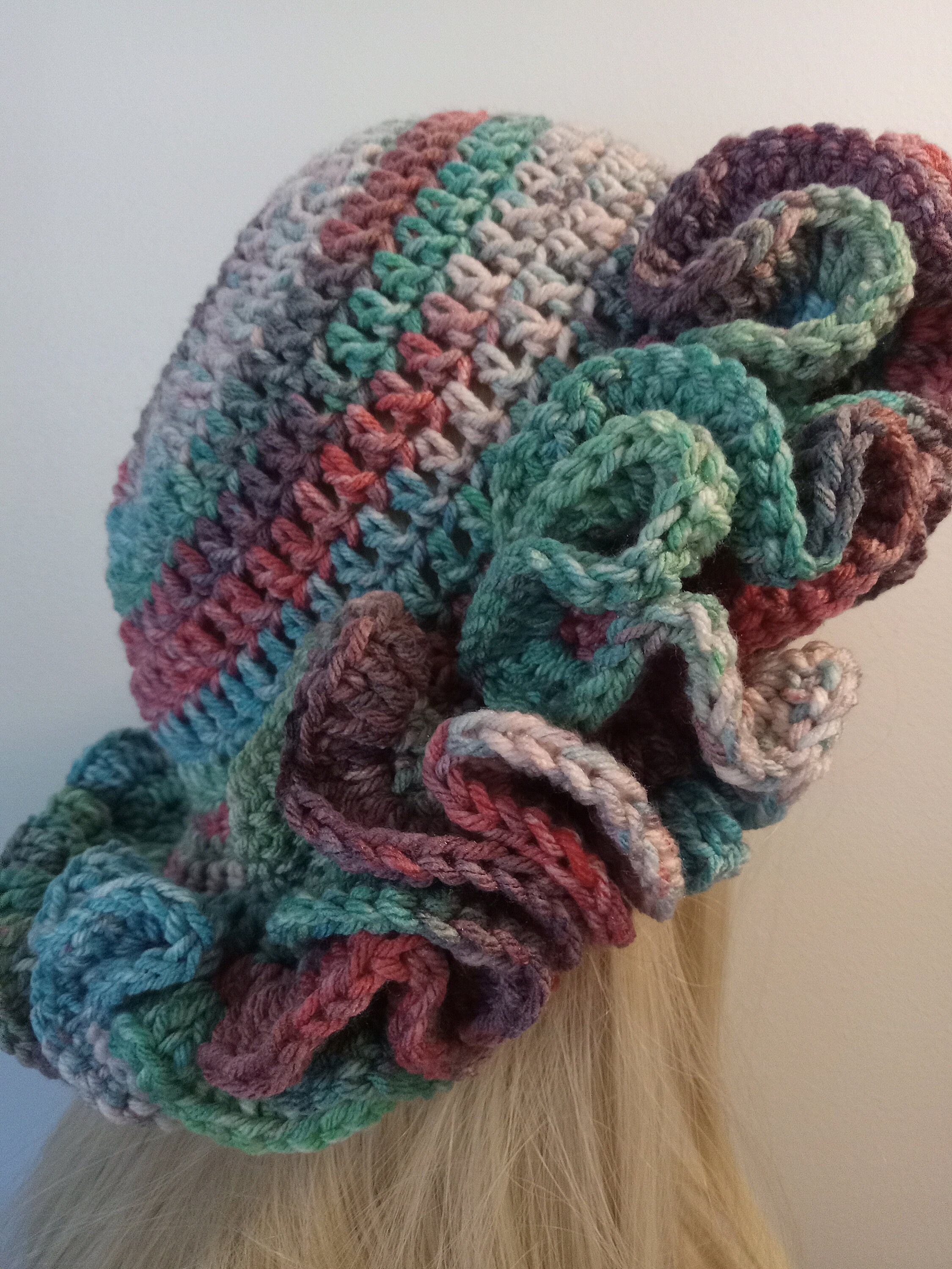 Crocheted Big Ruffle Hat - Etsy