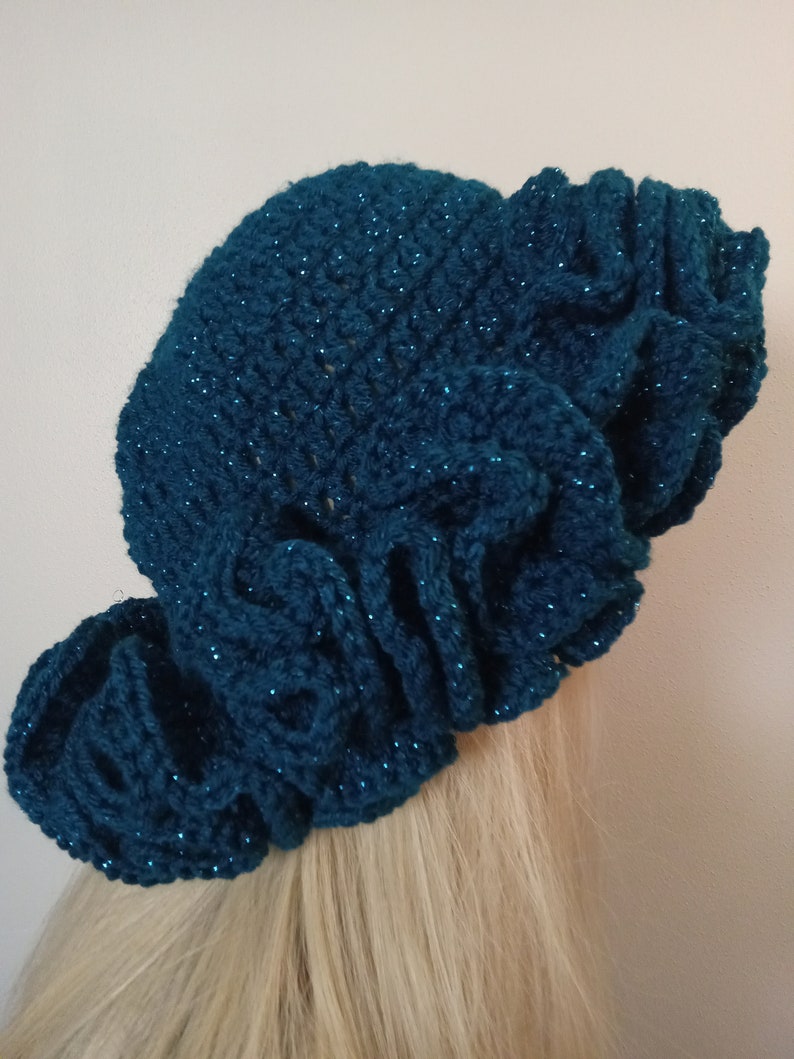 Crocheted Big Ruffle Hat - Etsy
