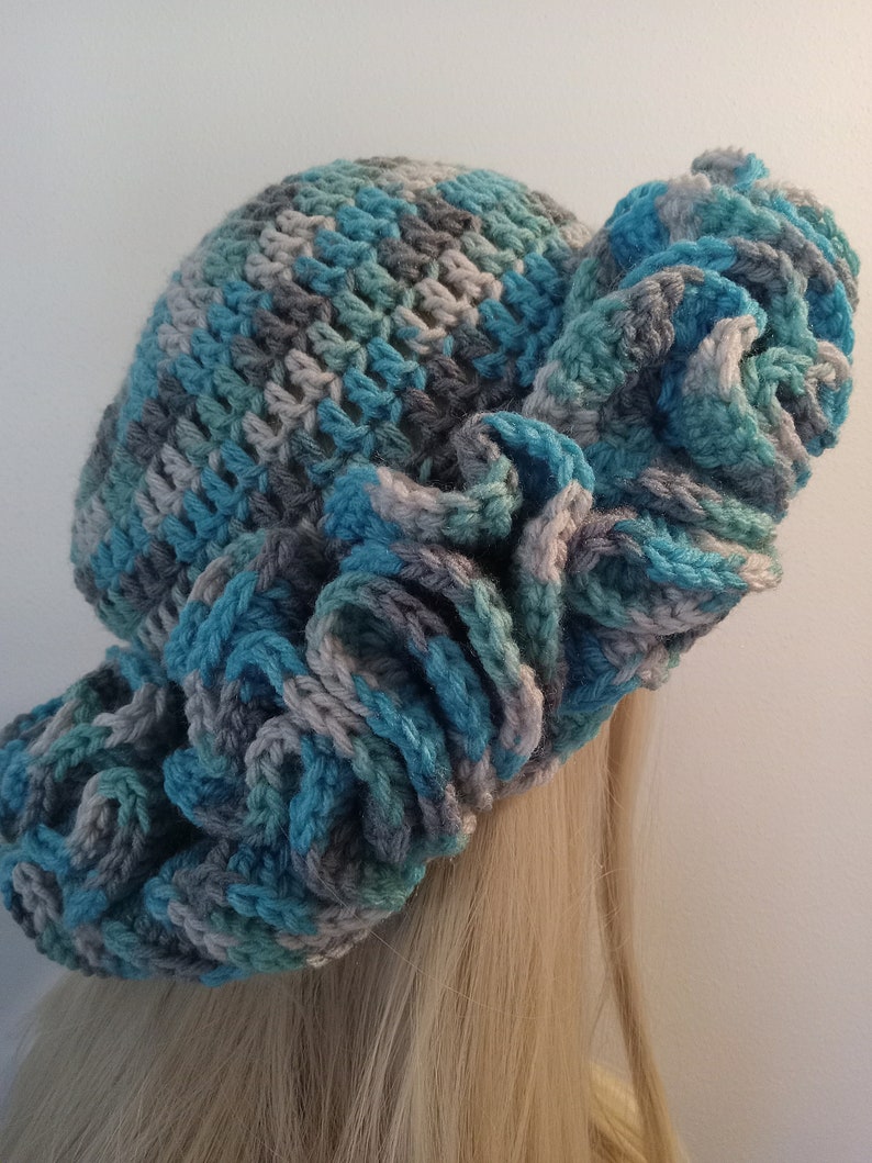 Crocheted Big Ruffle Hat - Etsy