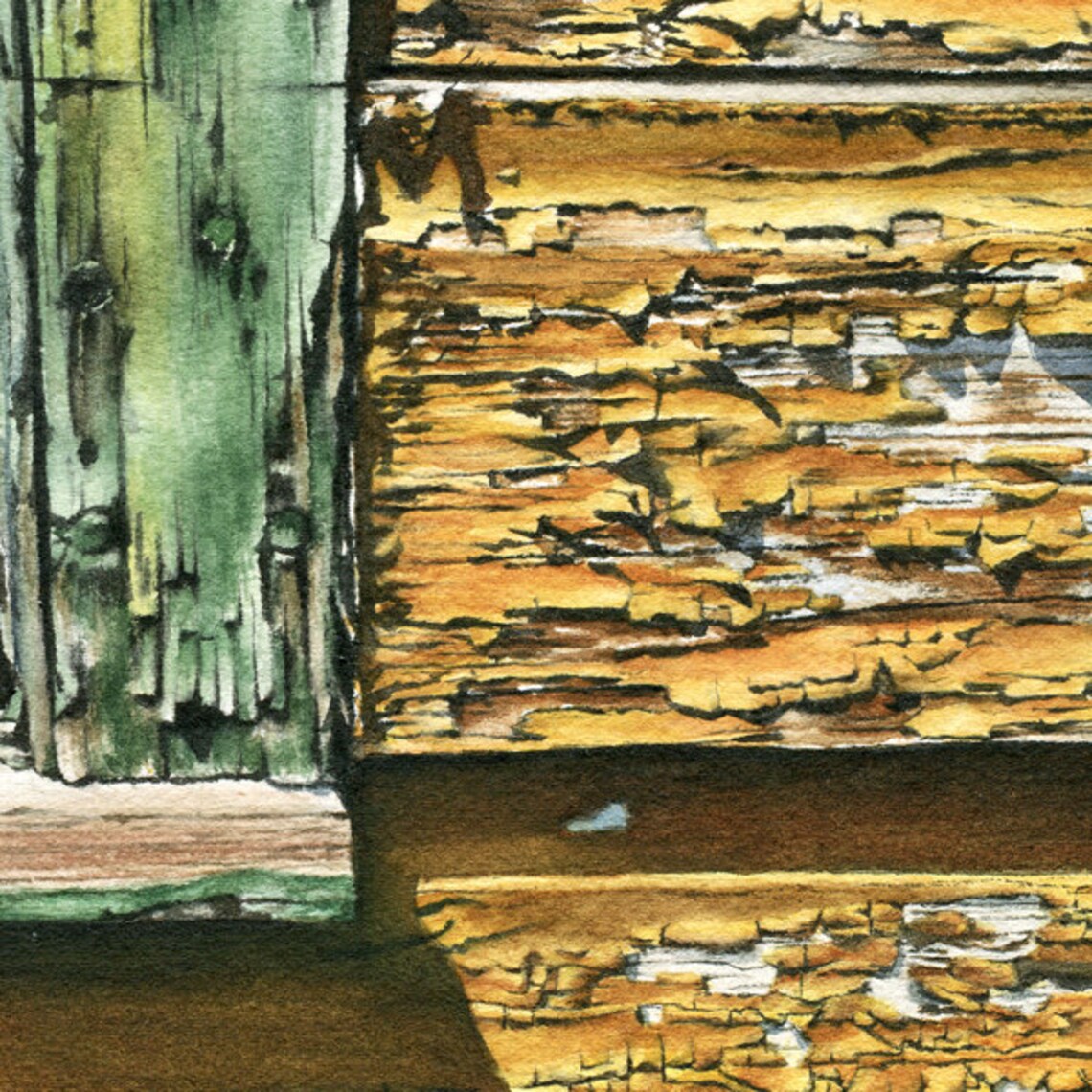 8x10 Realistic Watercolor Painting Chippy Paint Giclee Print - Etsy