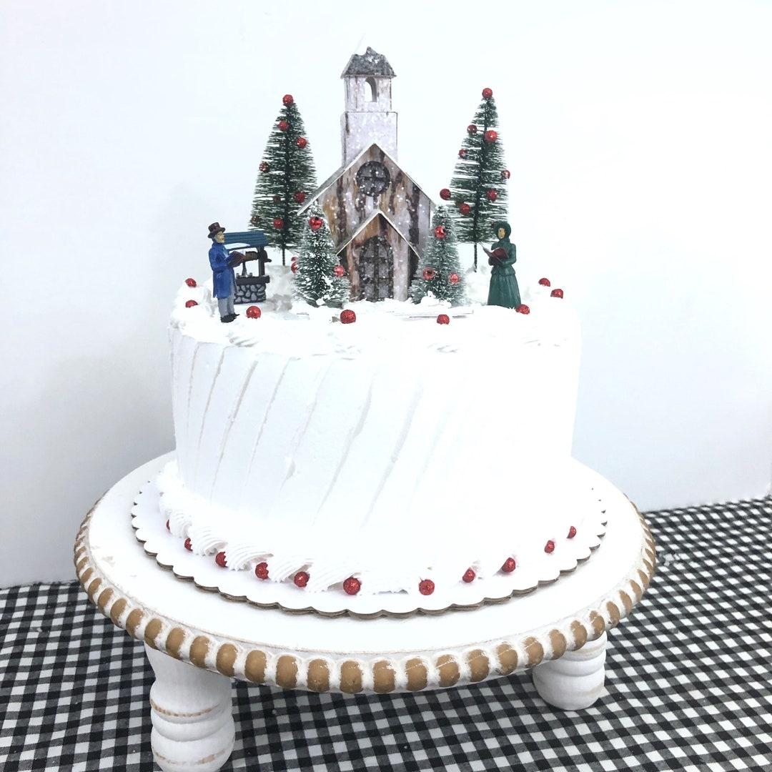 Fake Cake Display, 8 Inch Cake, Fake Food, Winter Decor, Faux Food Prop ...