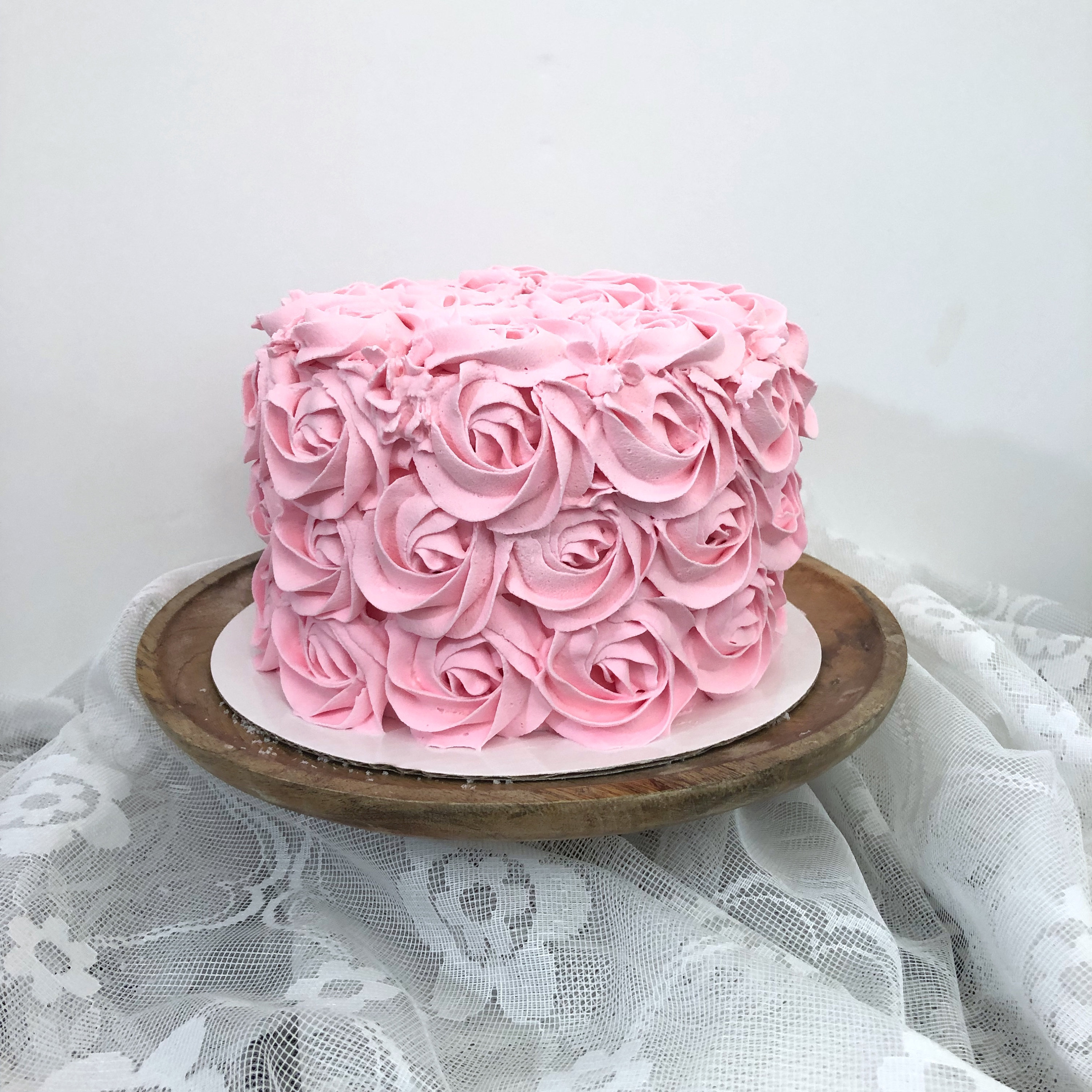 Happy Birthday Pink Roses Cake