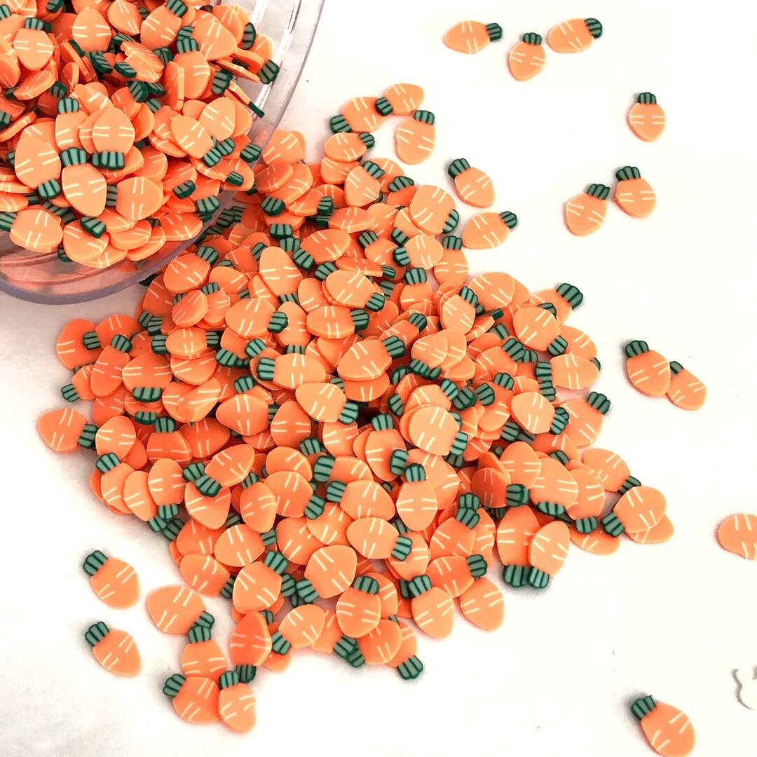 Small Carrot Polymer Slices, Fake Vegetable Sprinkle Mix, Faux Sprinkle ...