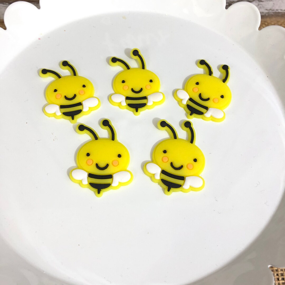 Honey Bee 5 Piece, Bumble Bee Flat Back, Bee Cabachon, Fake Bees, Fake ...