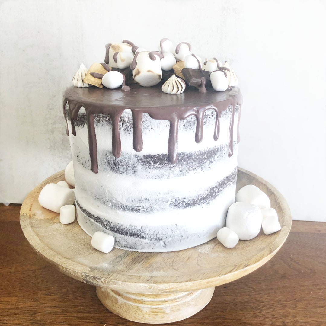 Fake S'more Cake, Fake Semi Naked Cake, Rustic Wedding Decor ...