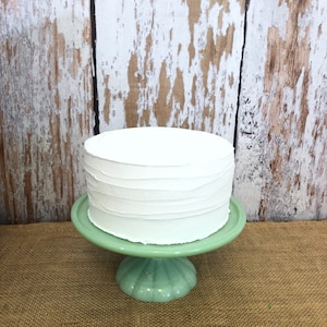 White Fake Cake 8 Inch Round With Ridged Icing Fake Food Prop Faux Cake ...