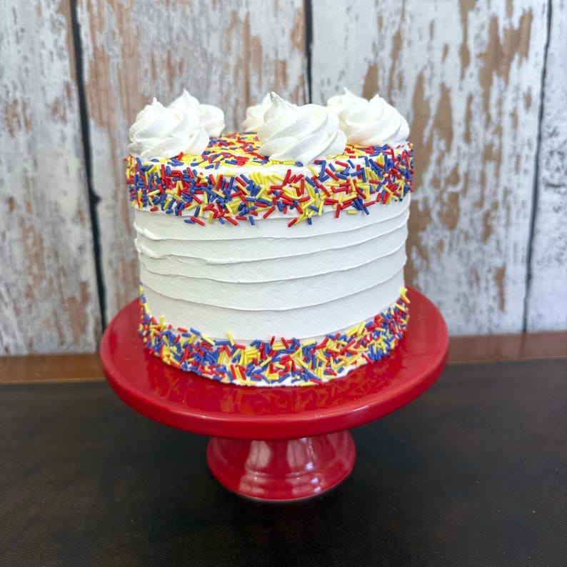 Faux Birthday Cake: 8 Inch Round Fake Food Display - Etsy