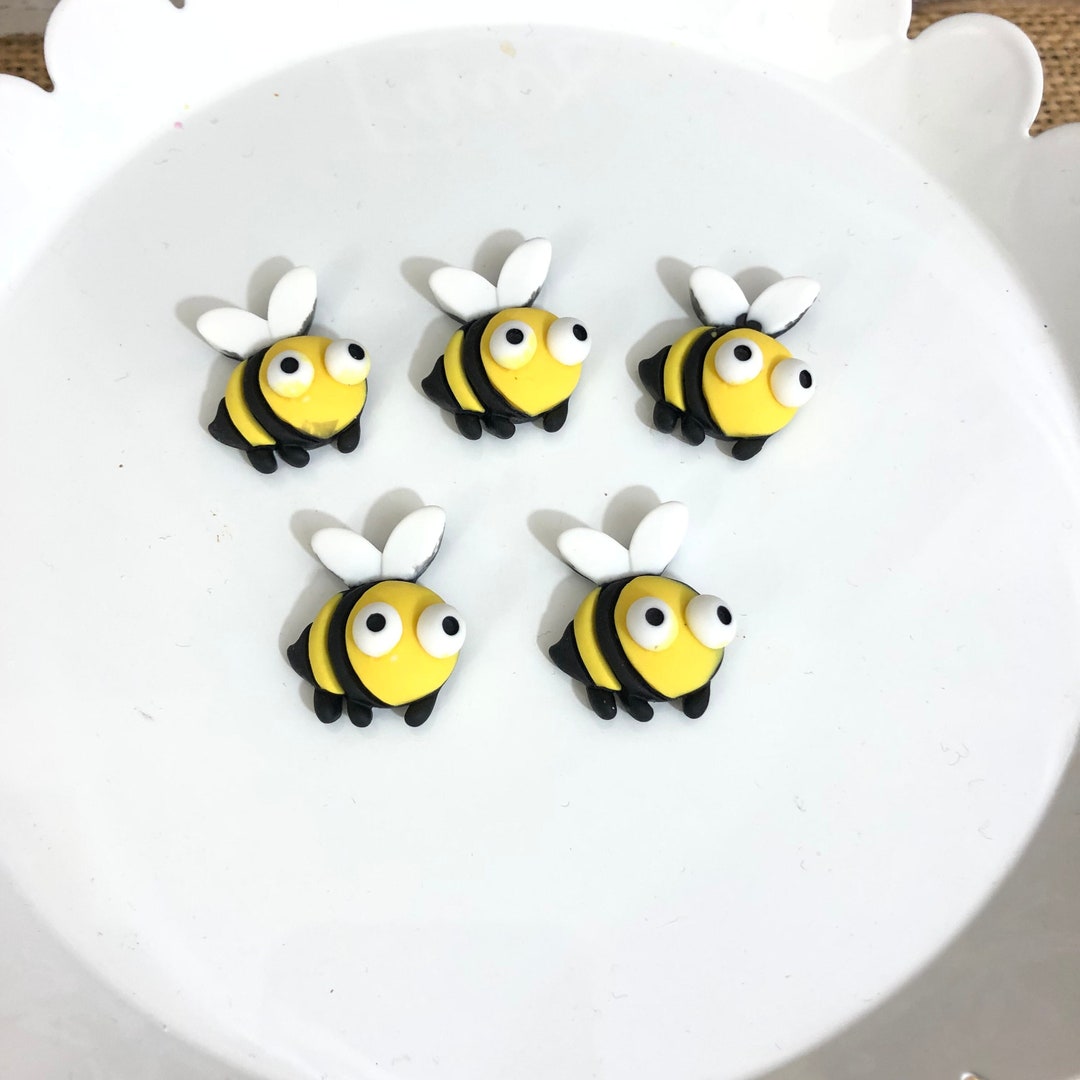 Bumblebee 5 Piece, Honey Bee Flat Back, Bee Cabachon, Fake Bees, Fake ...