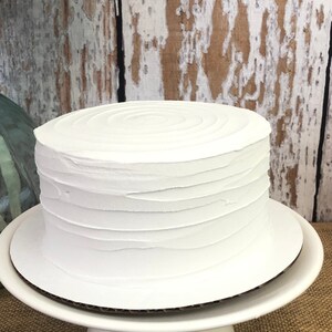 White Fake Cake 8 Inch Round With Ridged Icing Fake Food Prop Faux Cake ...